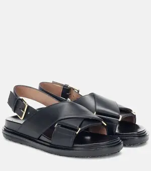 Marni Fussbett Leather Sandals - Black