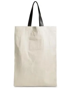 JIL SANDER Maxi Flat Canvas Tote Bag - Beige