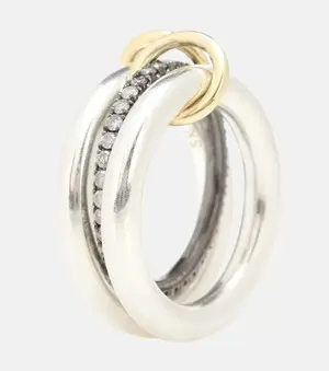 SPINELLI KILCOLLIN Libra Noir Sterling And 18kt Gold Rings With Diamonds - Silver