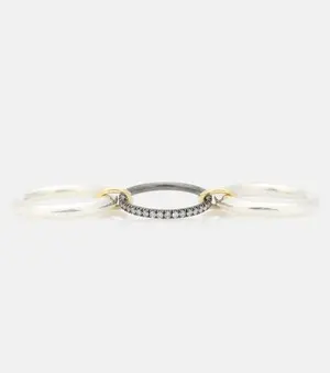 SPINELLI KILCOLLIN Libra Noir Sterling And 18kt Gold Rings With Diamonds - Silver