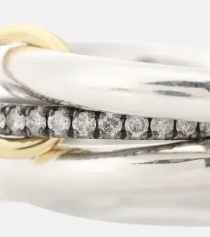 SPINELLI KILCOLLIN Libra Noir Sterling And 18kt Gold Rings With Diamonds - Silver