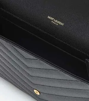 Saint Laurent Cassandre Matelassé Leather Clutch - Black