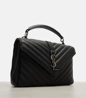 Saint Laurent Collège Medium Leather Shoulder Bag - Black