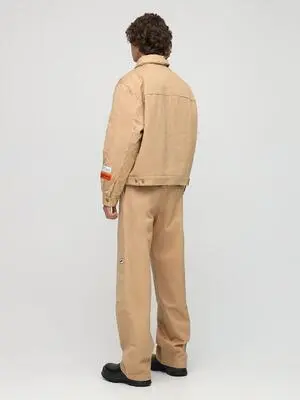 Heron Preston Uniform Patch Cotton Zip Work Jacket - Camel