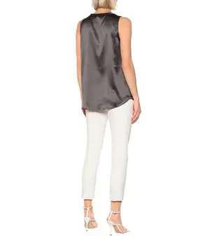 Brunello Cucinelli Stretch Silk-satin Tank Top