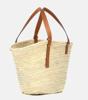 Loewe Leather-trimmed Basket Tote - Beige
