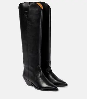 Isabel Marant Étoile Denvee Leather Knee-high Boots - Black