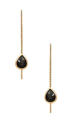 Ettika Threader Earrings - Black & Gold