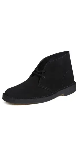 Clarks Suede Desert Boots - Black