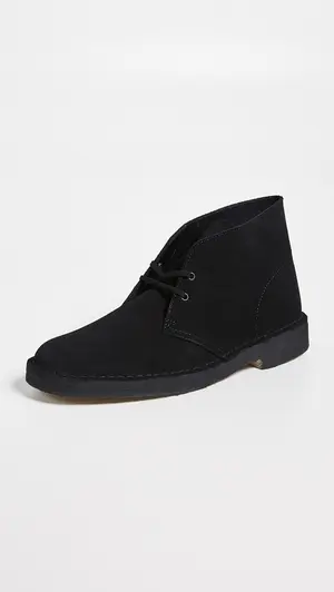 Clarks Suede Desert Boots - Black