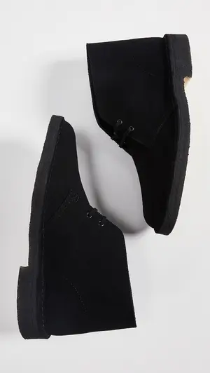 Clarks Suede Desert Boots - Black