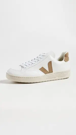 VEJA V-12 Leather Sneakers - Extra White Dune