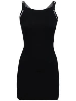 Alexander Wang ALEXANDER WANG Fitted Stretch Mini Dress With Logo Straps - Black