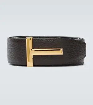 TOM FORD T Icon Reversible Leather Belt - Brown
