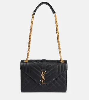 Saint Laurent Envelope Medium Shoulder Bag - Black