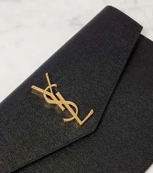 Saint Laurent Uptown Leather Clutch - Black