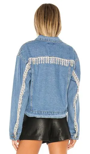 Superdown Raya Rhinestone Fringe Jacket