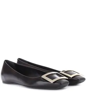 ROGER VIVIER Belle Vivier Leather Ballet Flats