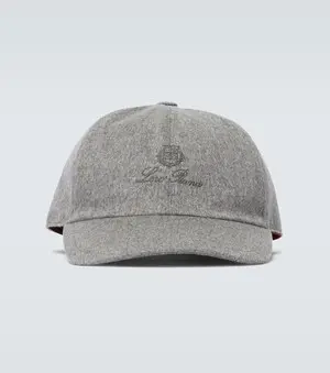 Loro Piana Logo Cashmere Baseball Cap - Grey