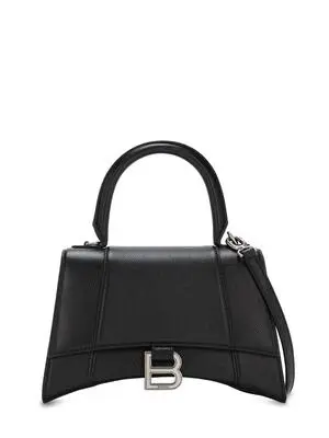 Balenciaga Small Hourglass Grained Leather Bag - Black