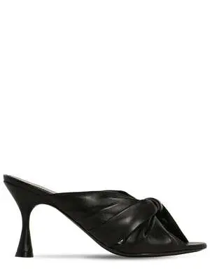 Balenciaga 80mm Drapy Leather Sandals - Black
