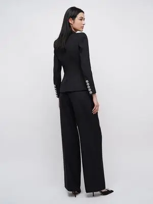 Alexandre Vauthier Fitted Wool Grain De Poudre Blazer - Black