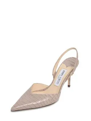 JIMMY CHOO 85mm Thandi Embossed Slingback Pumps