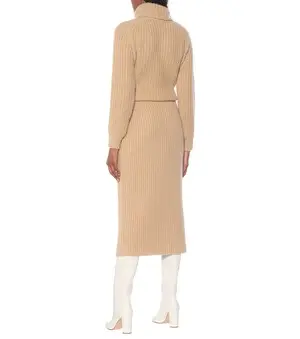 Loro Piana Tribeca Ribbed-knit Cashmere Midi Skirt