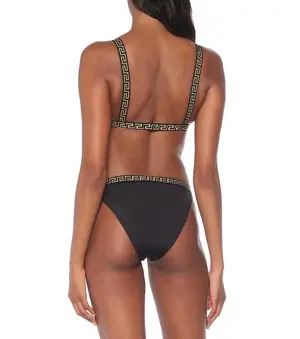 Versace Greek Key Bikini Bottom - Black