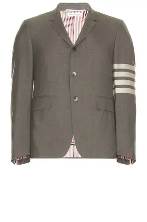 Thom Browne Bar Engineered Suit Jacket In Grey - Medium Grey