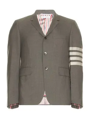 Thom Browne Bar Engineered Suit Jacket In Grey