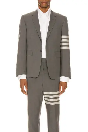 Thom Browne Bar Engineered Suit Jacket In Grey
