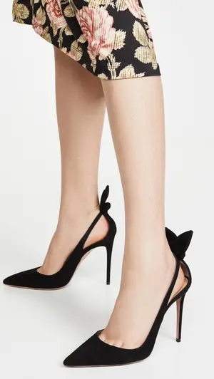 AQUAZZURA Bow Tie Pointed Toe Pumps