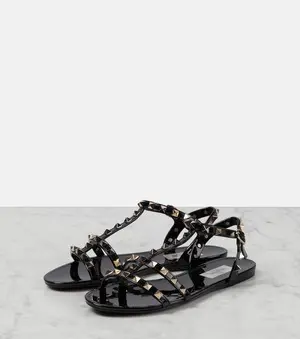 Valentino Garavani Rockstud Pvc Sandals - Black