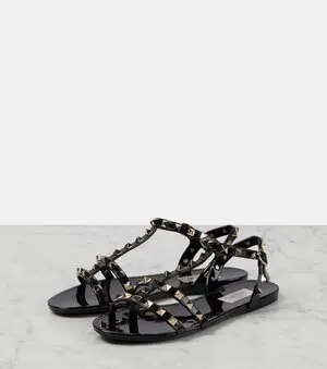 Valentino Garavani Rockstud Pvc Sandals - Black