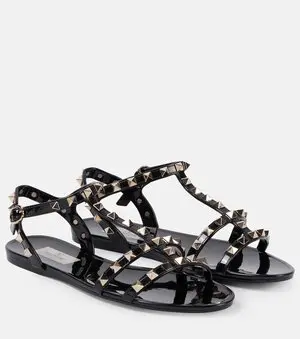 Valentino Garavani Rockstud Pvc Sandals - Black
