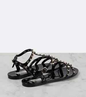 Valentino Garavani Rockstud Pvc Sandals - Black