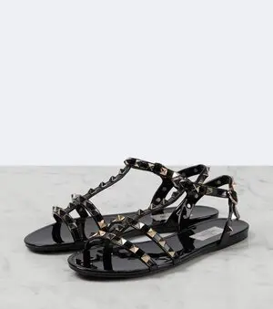 Valentino Garavani Rockstud Pvc Sandals - Black