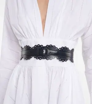 Alaïa Laser-cut Leather Belt - Black