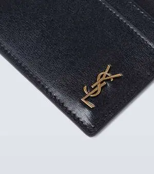 Saint Laurent Tiny Cassandre Leather Card Holder