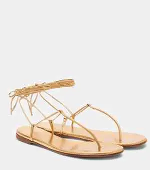 GIANVITO ROSSI Gwyneth Thong Sandals - Gold