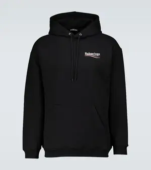 Balenciaga Political Campaign Hooded Sweatshirt - Black