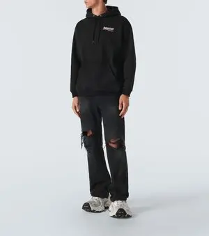 Balenciaga Political Campaign Hooded Sweatshirt - Black