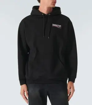 Balenciaga Political Campaign Hooded Sweatshirt - Black