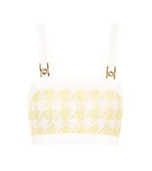 Balmain - Balmain Houndstooth Jacquard Crop Top