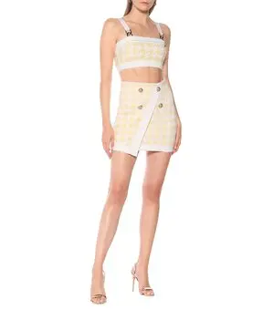 Balmain - Balmain Houndstooth Jacquard Crop Top