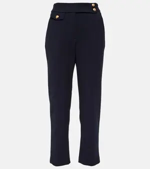 Veronica Beard Renzo High-rise Slim Cropped Pants - Blue