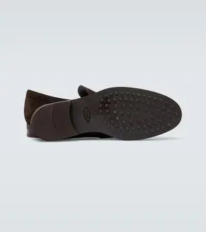 TOD'S Suede Penny Loafers - Brown