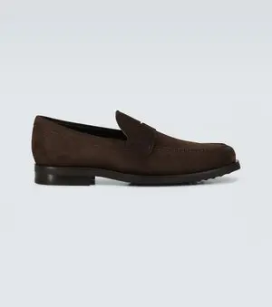 TOD'S Suede Penny Loafers - Brown