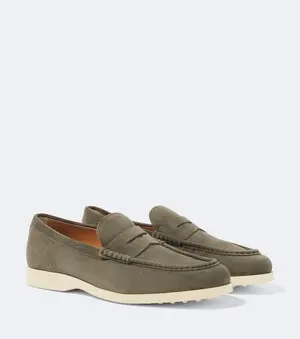 TOD'S Suede Penny Loafers - Grey